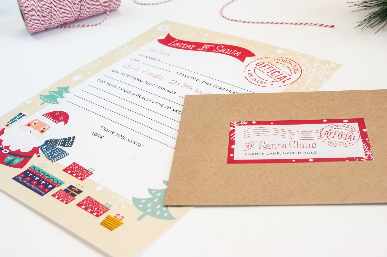 Official Letter to Santa Set of 2 Letter to Santa Kit - Etsy