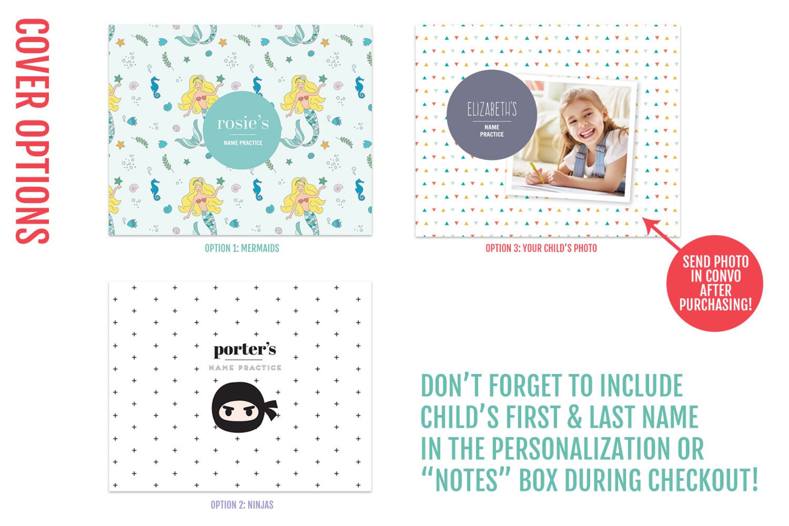 Personalized Name Writing Tracing Practice Notebook First & | Etsy