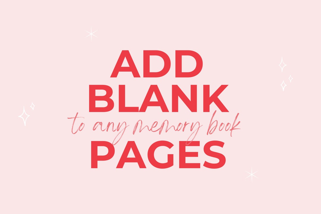 Add Additional Blank Pages to Any Memory Book - Etsy