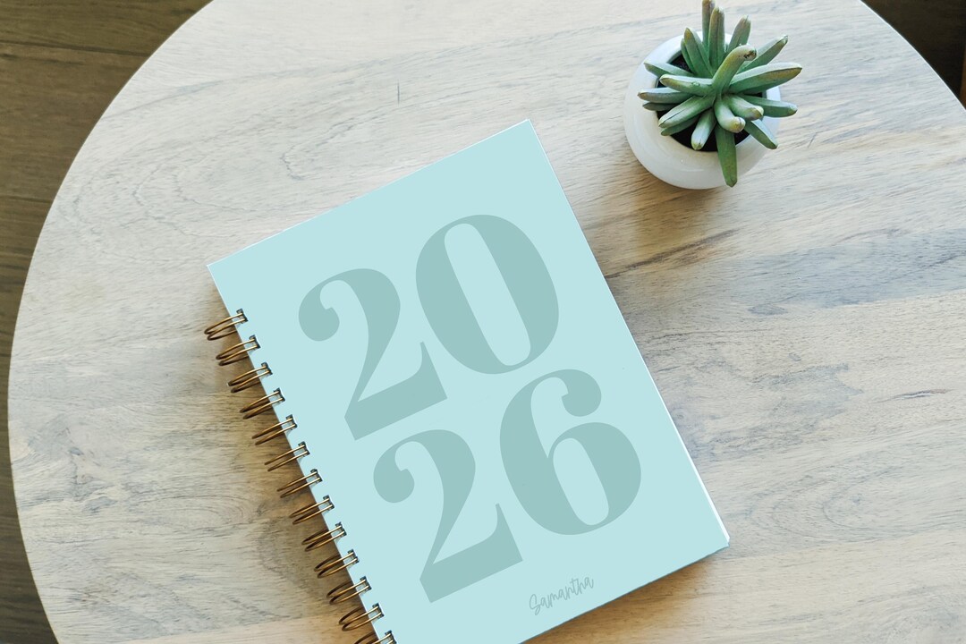 Personalized 2026 Undated Planner Notebook | Wire Bound Spiral ...