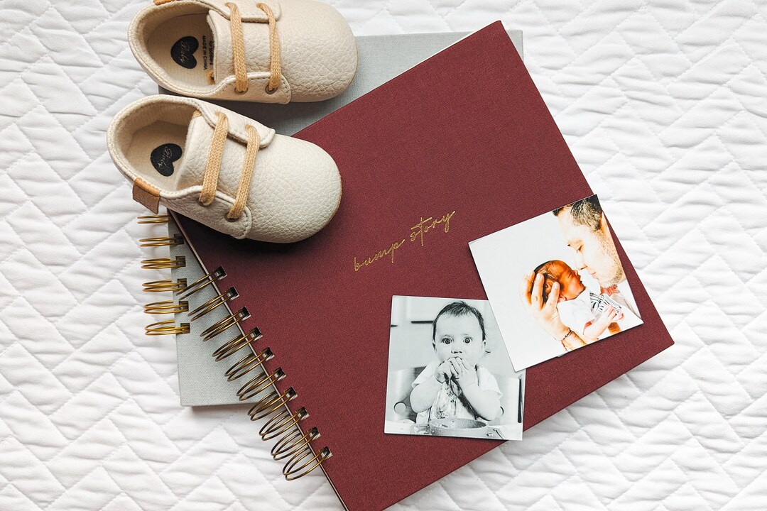 Bump Story: Linen Pregnancy & Baby Journal | Baby Shower Gift Journal ...