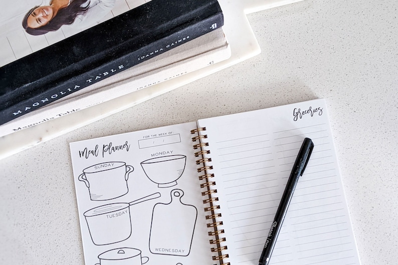Meal Planner and Grocery List Notebook Weekly Meal Planner - Etsy