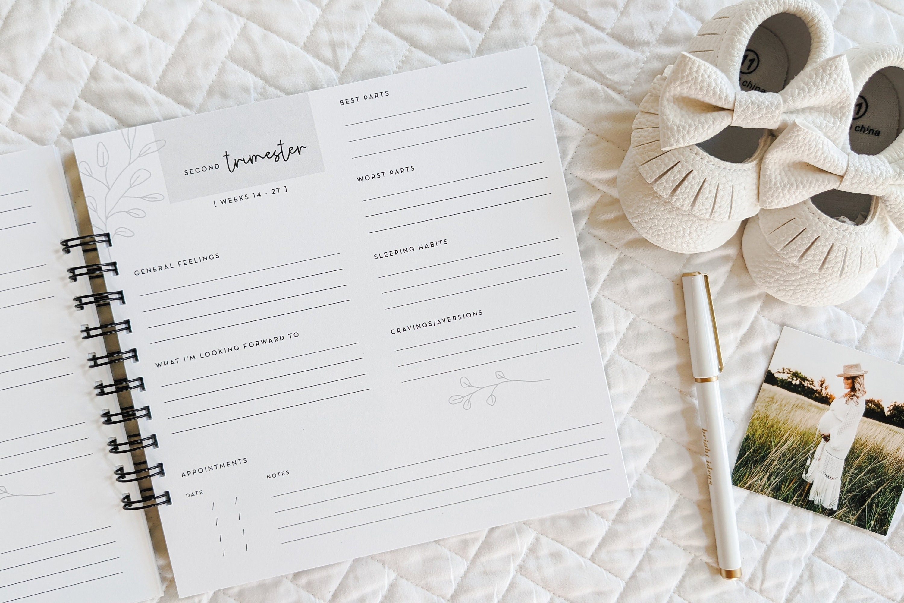 Botanicals Pregnancy Journal | Pregnancy Memory Book Planner Diary ...