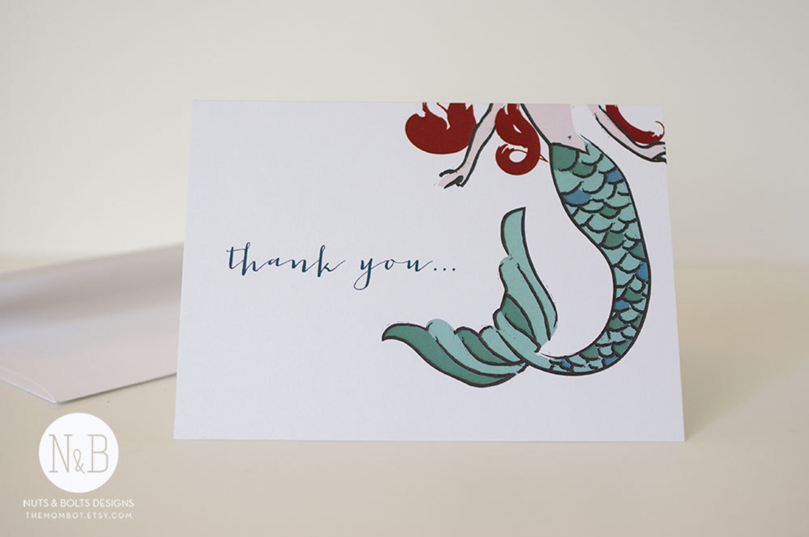 Mermaid Thank You Cards. Mermaid Theme Thank You Notes. | Etsy