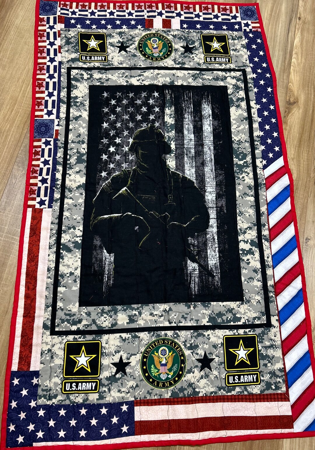 Handmade Quilt, Military Quilt, Veterans Quilt, Army Service Quilt, Lap ...