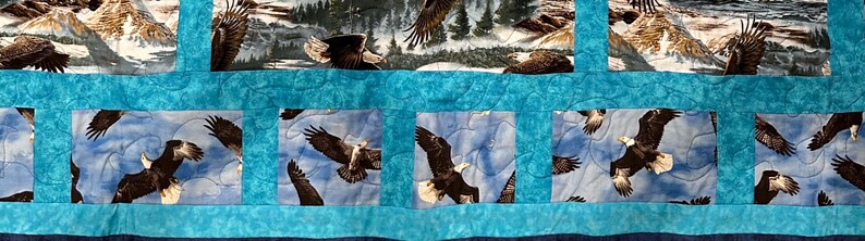 Bald Eagle Quilted Blanket: Eagles in Flight Design (64x60) - Etsy