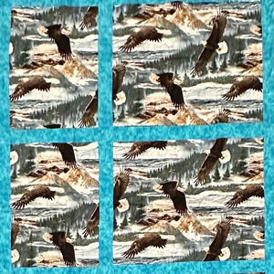 Bald Eagle Quilted Blanket, Eagles in Flight Quilt With an Eagle Border ...