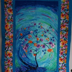 Handmade Quilt, Tree of Life, Flower Quilt, Flower Tree, Lap Quilt ...