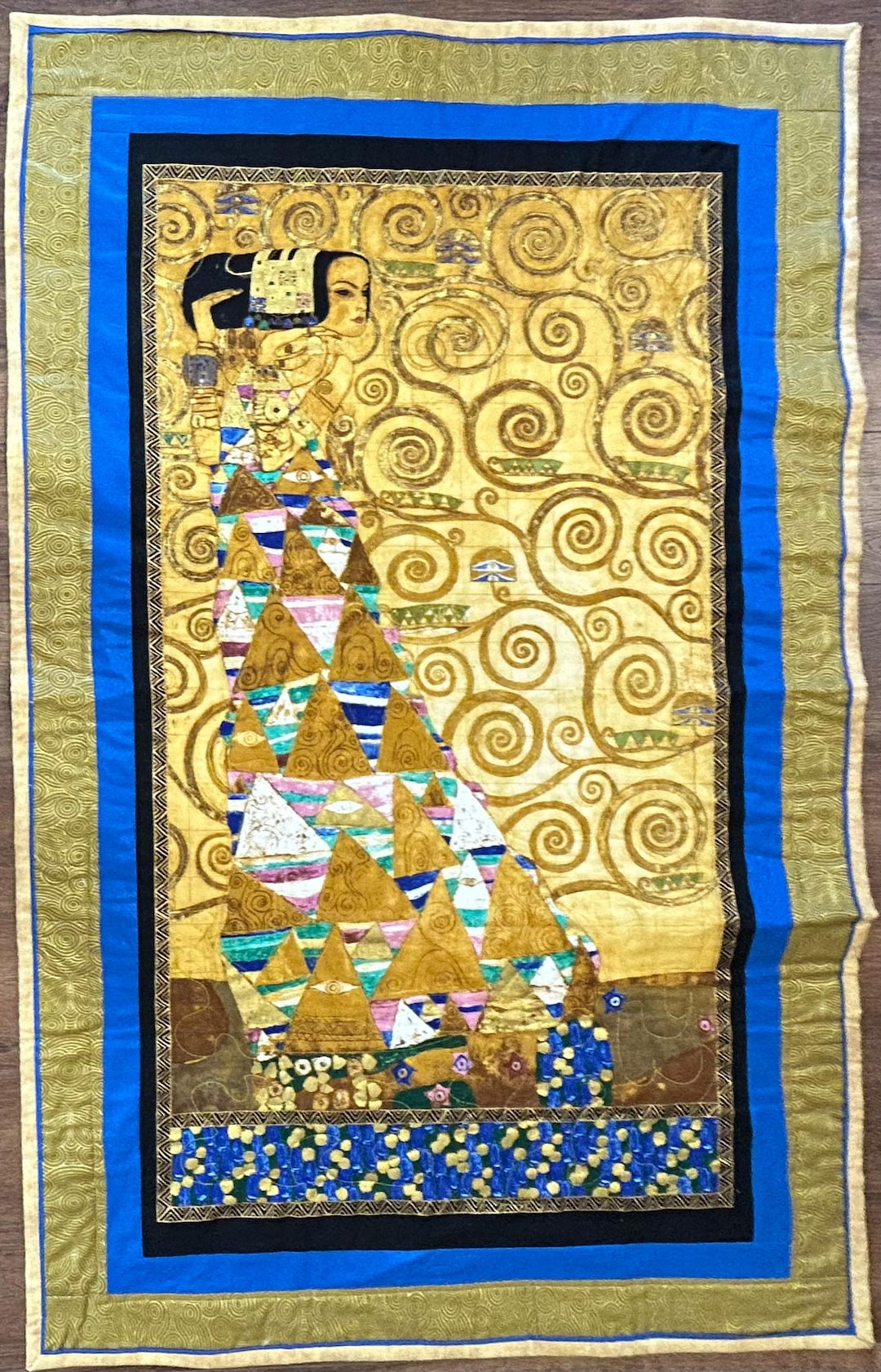 Quilted Blanket: Gustav Klimt Inspired “expectation” From the Stoclet ...