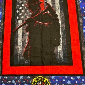 Fireman Quilted Blanket, First Responder Gift-lap Sized Throw or Home ...