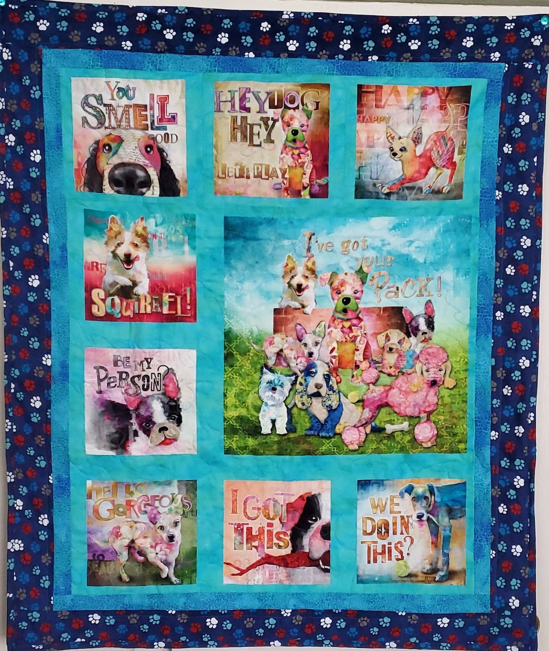 Puppy Dog Quilt, Wall Hanging, Furniture Decor, Lap Quilt, Throw - Etsy