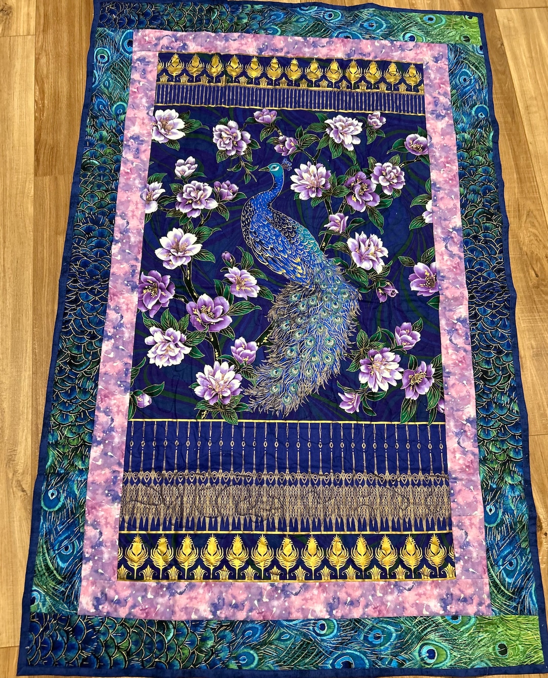 Handmade Quilt, Peacock Quilt, Bird Quilt, Flowers Quilt, Furniture and ...