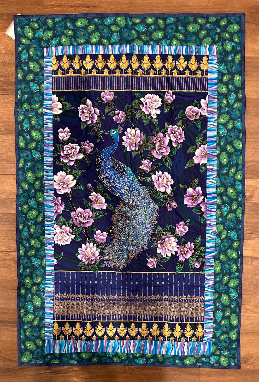 Peacock Quilted Blanked, Bird Quilt, Beautiful Peacock Quilt With ...