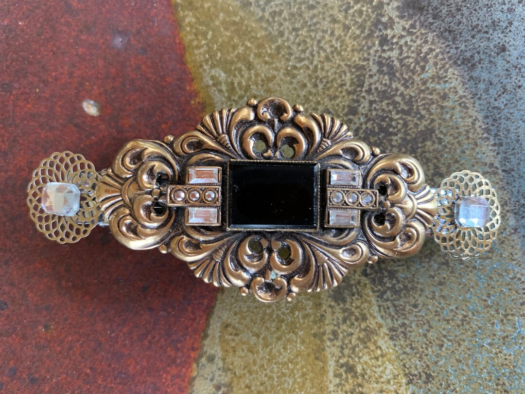 Art Nouveau Brass Barrette - Etsy