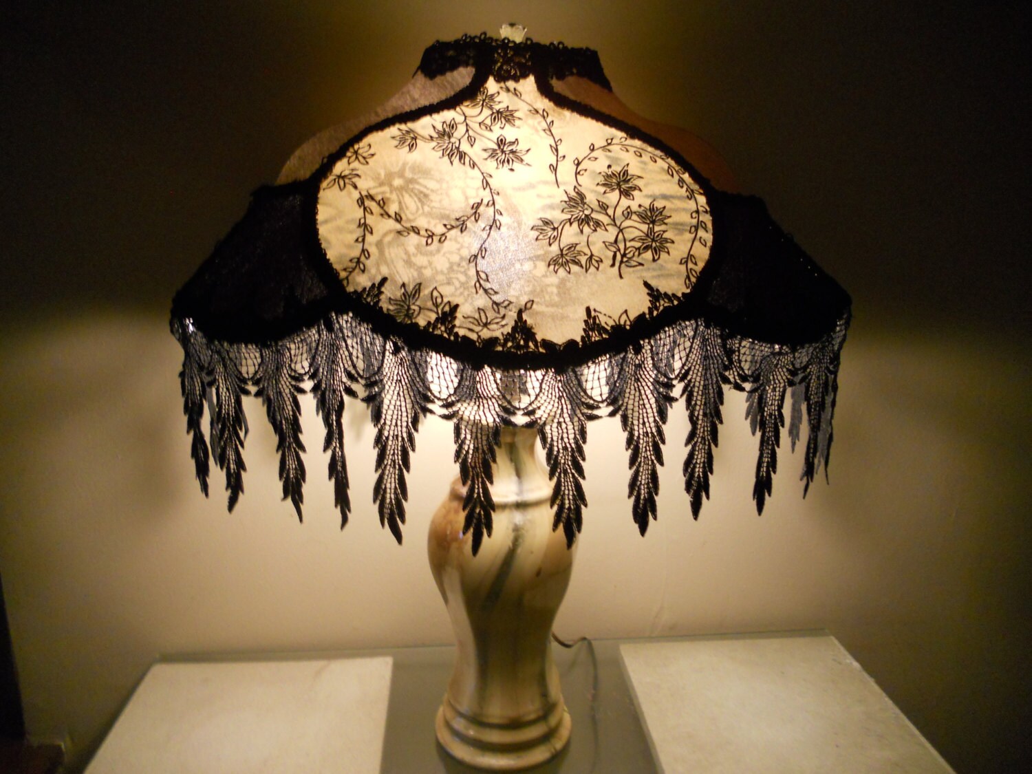 Lace Lamp Shade Vintage Elegant One of Kind Handmade - Etsy