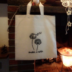 Dandelion Tote Bag Eco-friendly Make a Wish Cotton Shopping Bag Gym Bag ...
