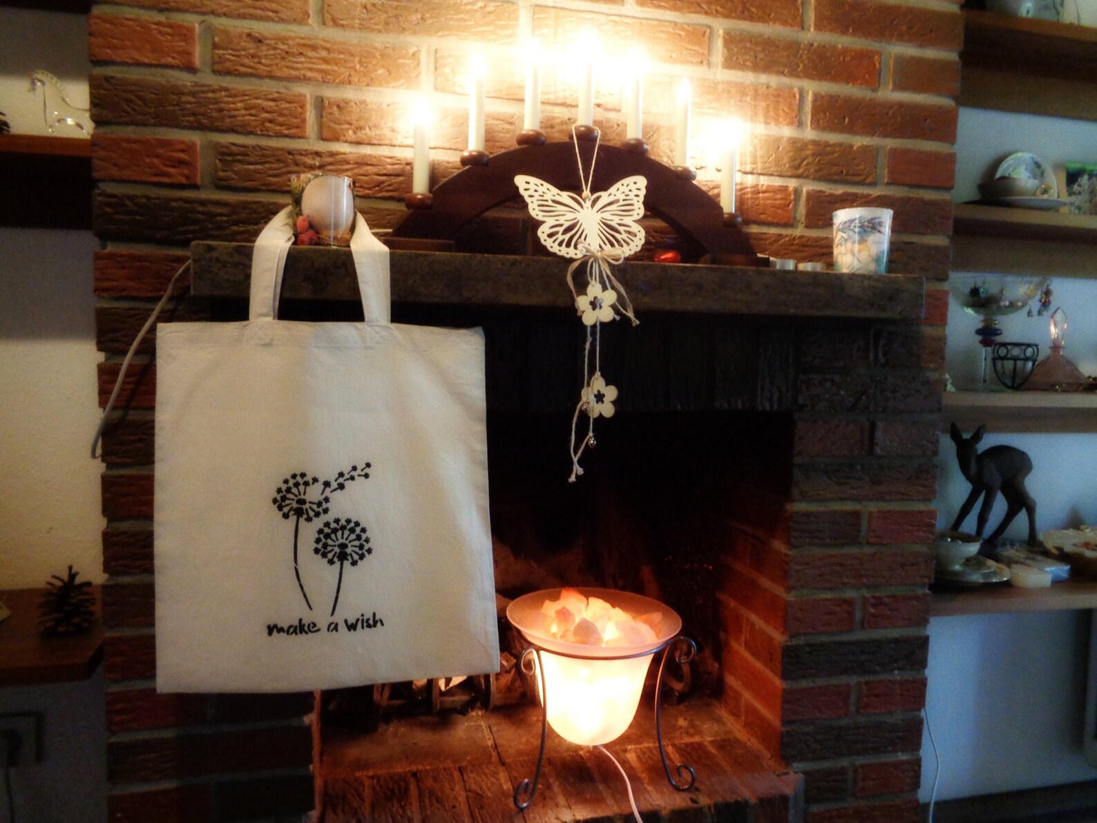 Dandelion Tote Bag Eco-friendly Make a Wish Cotton Shopping Bag Gym Bag ...