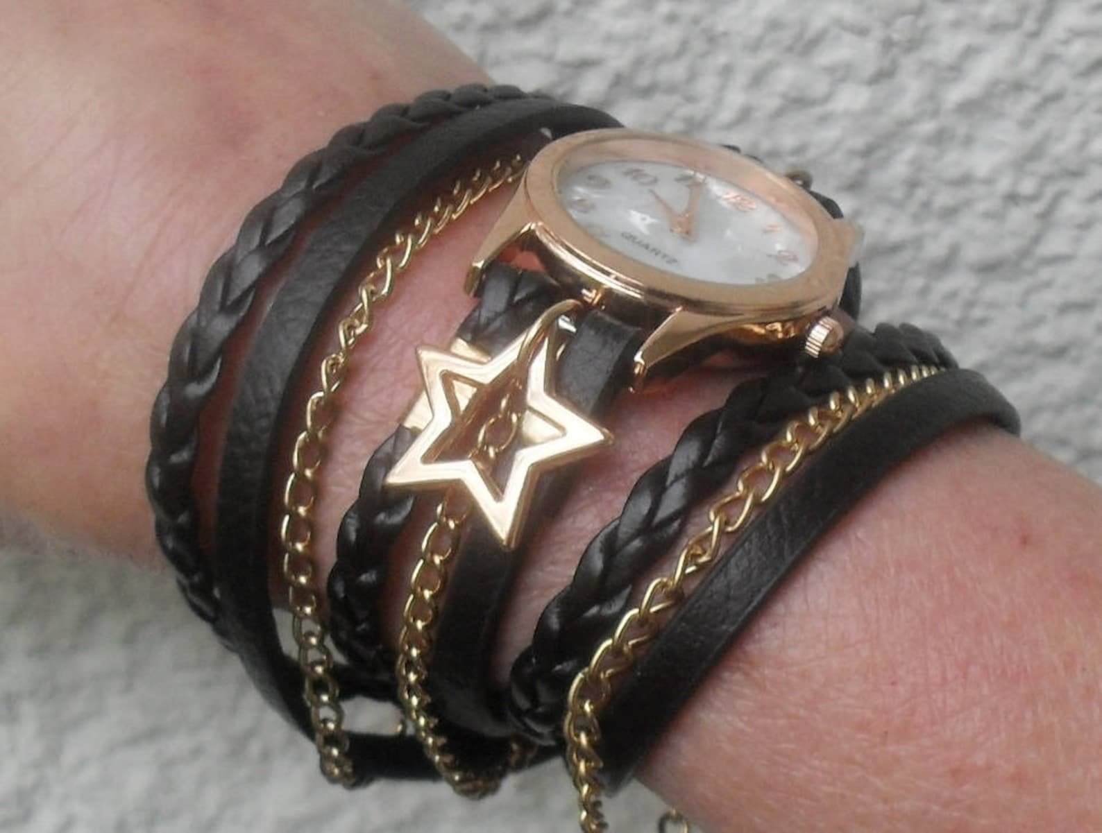 Angel Wrap Watch, Bracelet Watch, Black Angel Watch, Vegan Leather ...