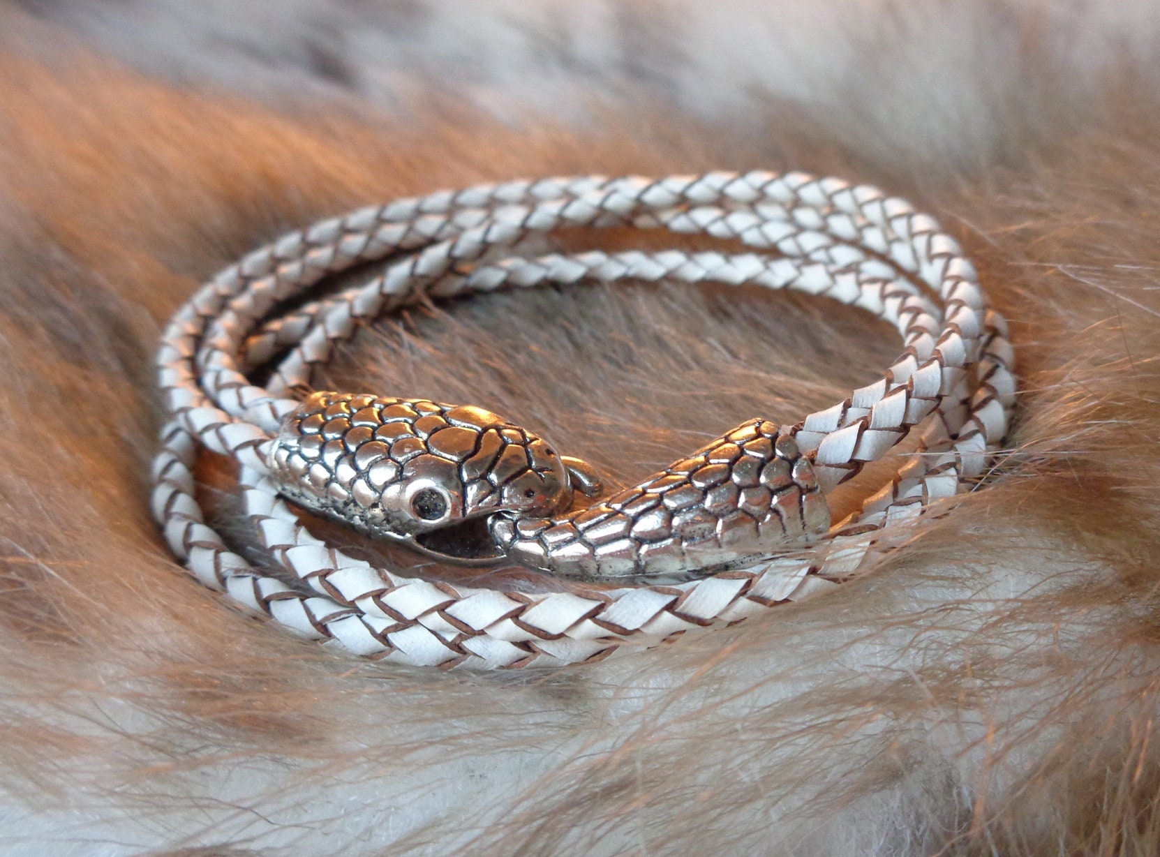 Celtic Snake Bracelet Viking Nordic Shaman Braided Leather Jewelry ...