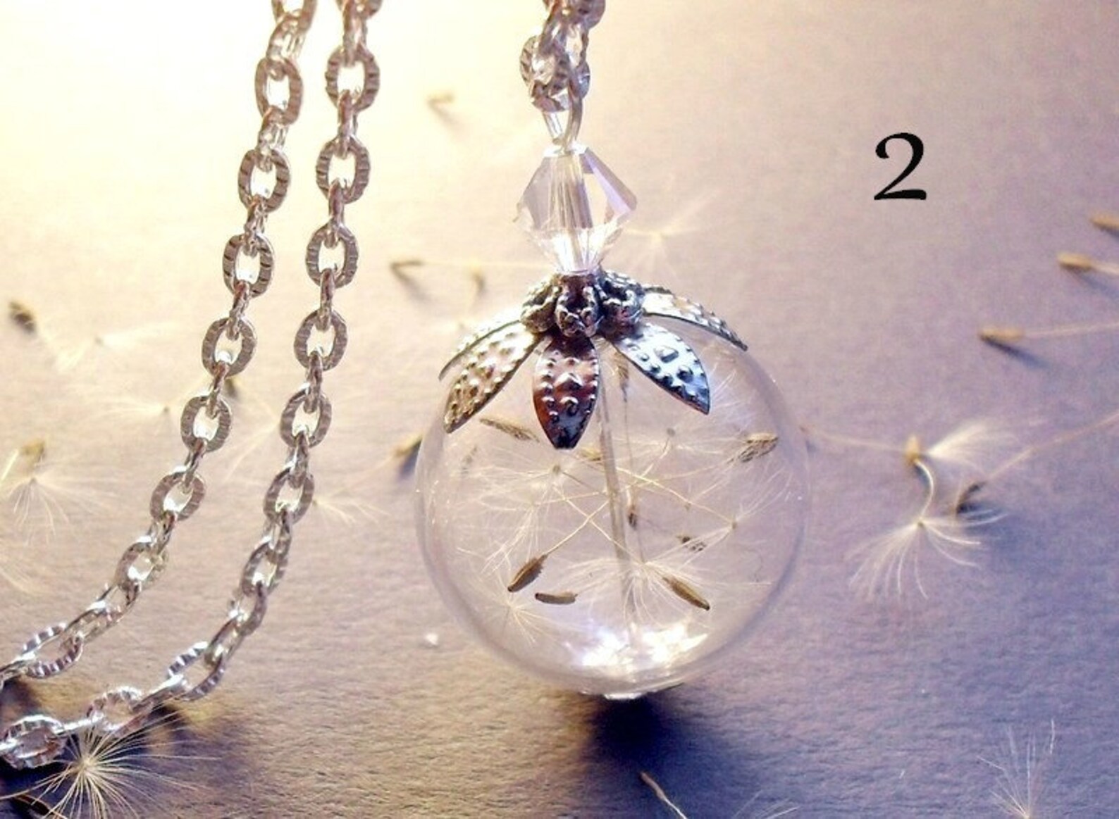 Dandelion Necklace Silver Mini Dandelion Jewelry Botanical | Etsy