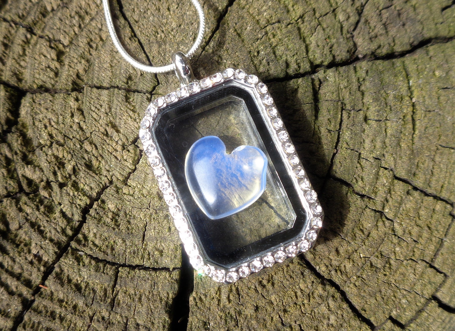 Moonstone Heart Medallion Locket Octagone Sterling Silver | Etsy