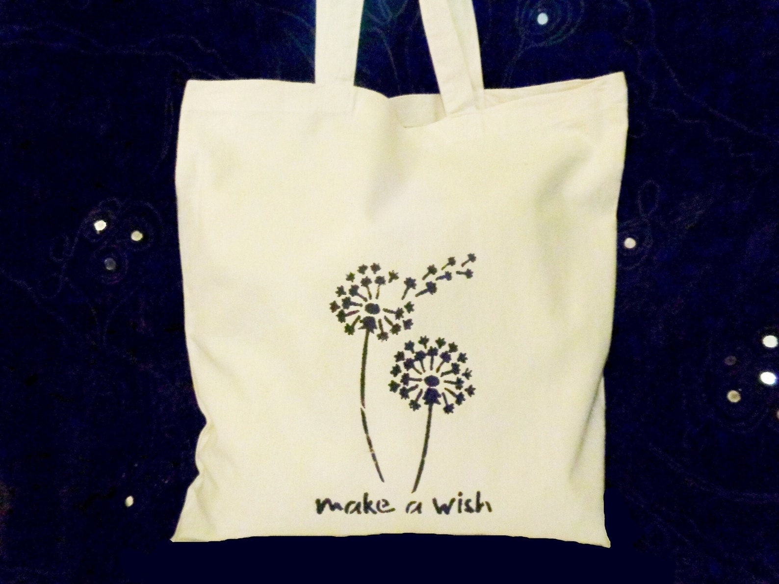 Dandelion Tote Bag Eco-friendly Make a Wish Cotton Shopping Bag Gym Bag ...