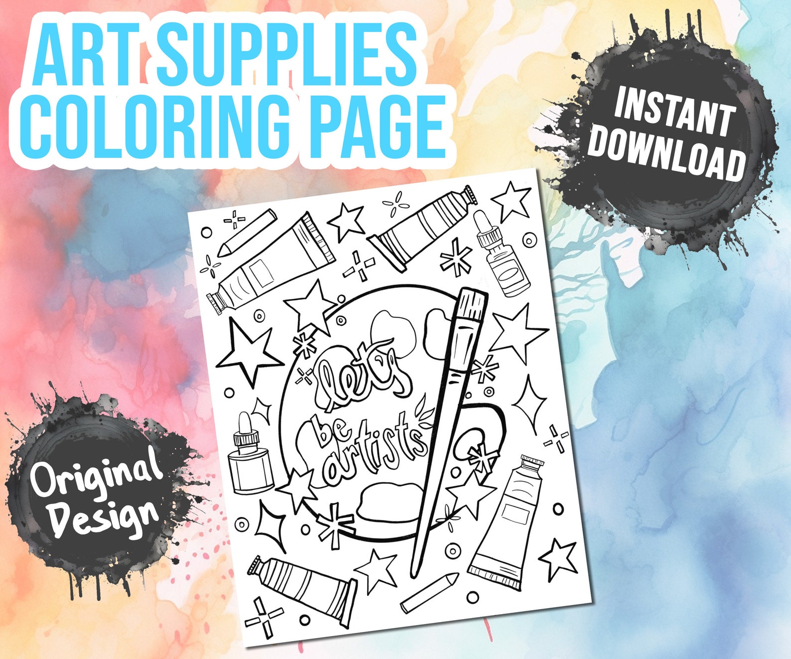 Let’s Be Artists, Coloring Page for Kids, Printable Coloring Pages ...