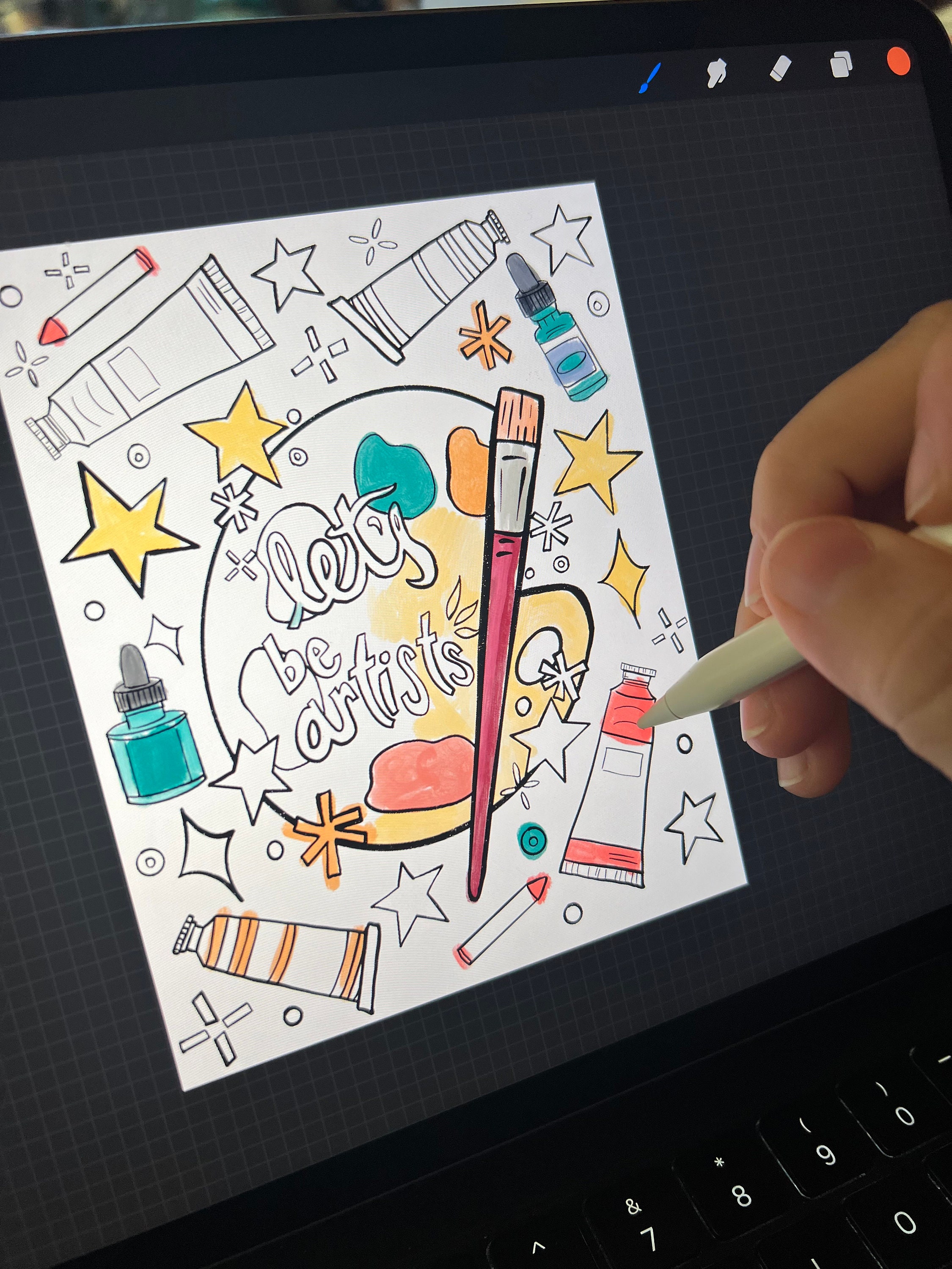 Lets Be Artists, Coloring Page for Kids, Printable Coloring Pages, Kids ...