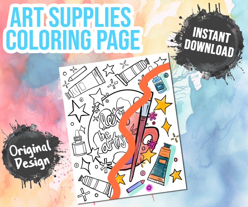 Let’s Be Artists, Coloring Page for Kids, Printable Coloring Pages ...