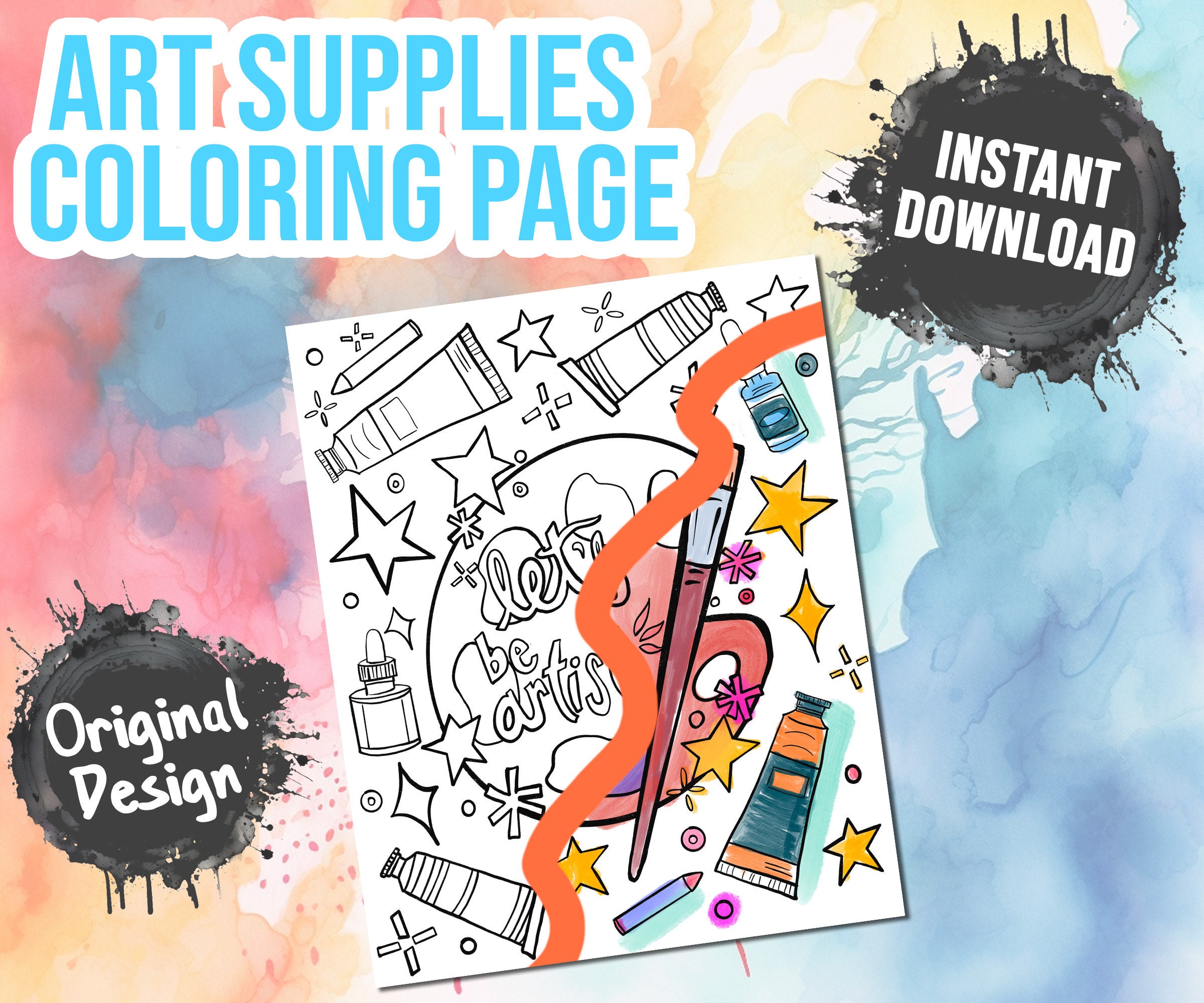 Let’s Be Artists, Coloring Page for Kids, Printable Coloring Pages ...