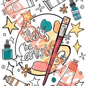 Let’s Be Artists, Coloring Page for Kids, Printable Coloring Pages ...