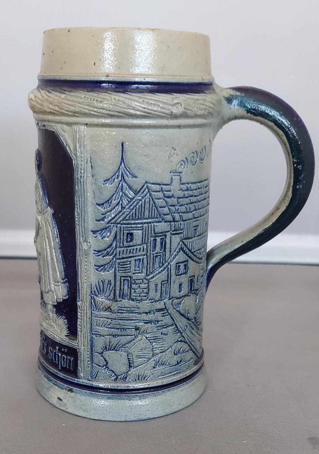 Vintage Cobalt Blue Salt-glazed Beer Stein. - Etsy