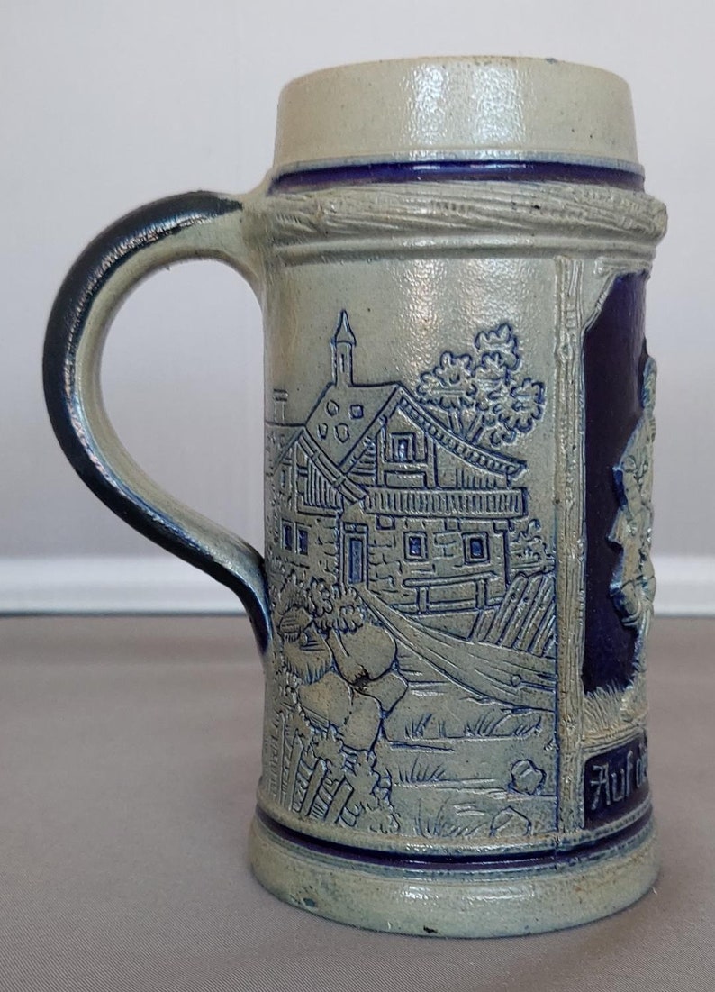 Vintage Cobalt Blue Salt-glazed Beer Stein. - Etsy
