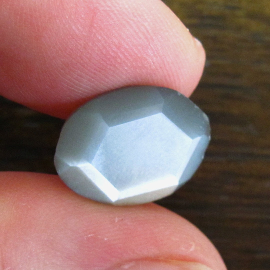 Grey Moonstone ~ 15X12 Mm Faceted Oval Gemstone ~ Natural Smokey Gray ...