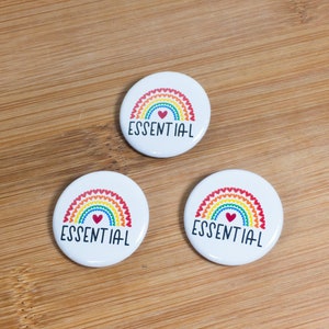 Employee Appreciation Card, Essential Team Member Button Pin and Thank ...