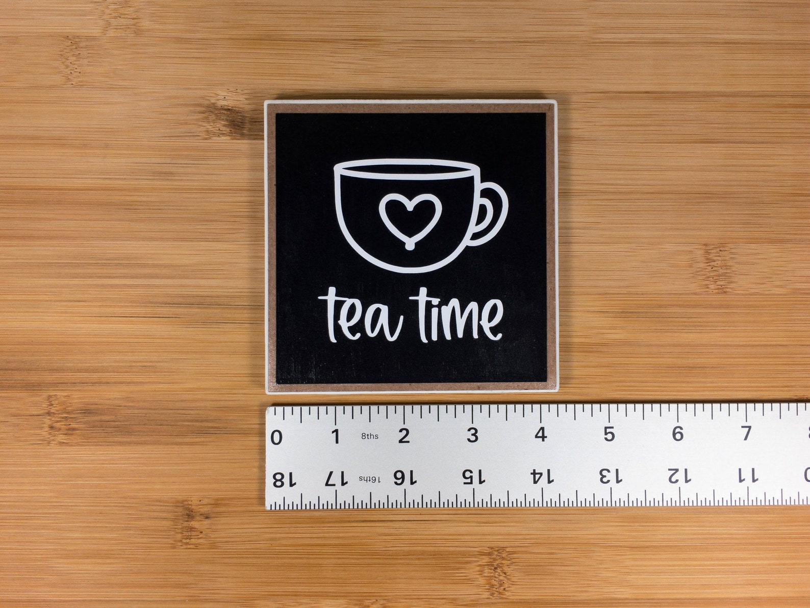 Tea Time Ceramic Tile Sign With Easel Tea Bar Sign Modern - Etsy