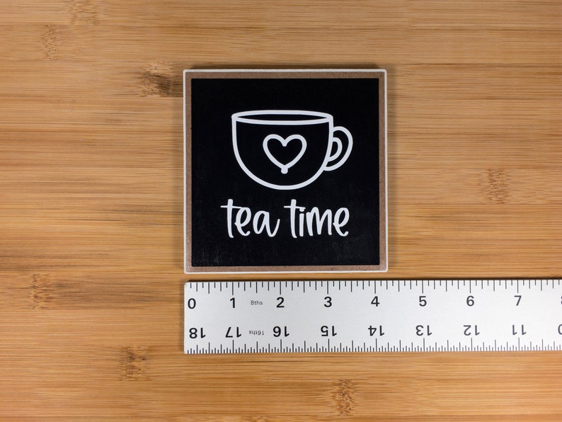 Tea Time Ceramic Tile Sign With Easel Tea Bar Sign Modern - Etsy