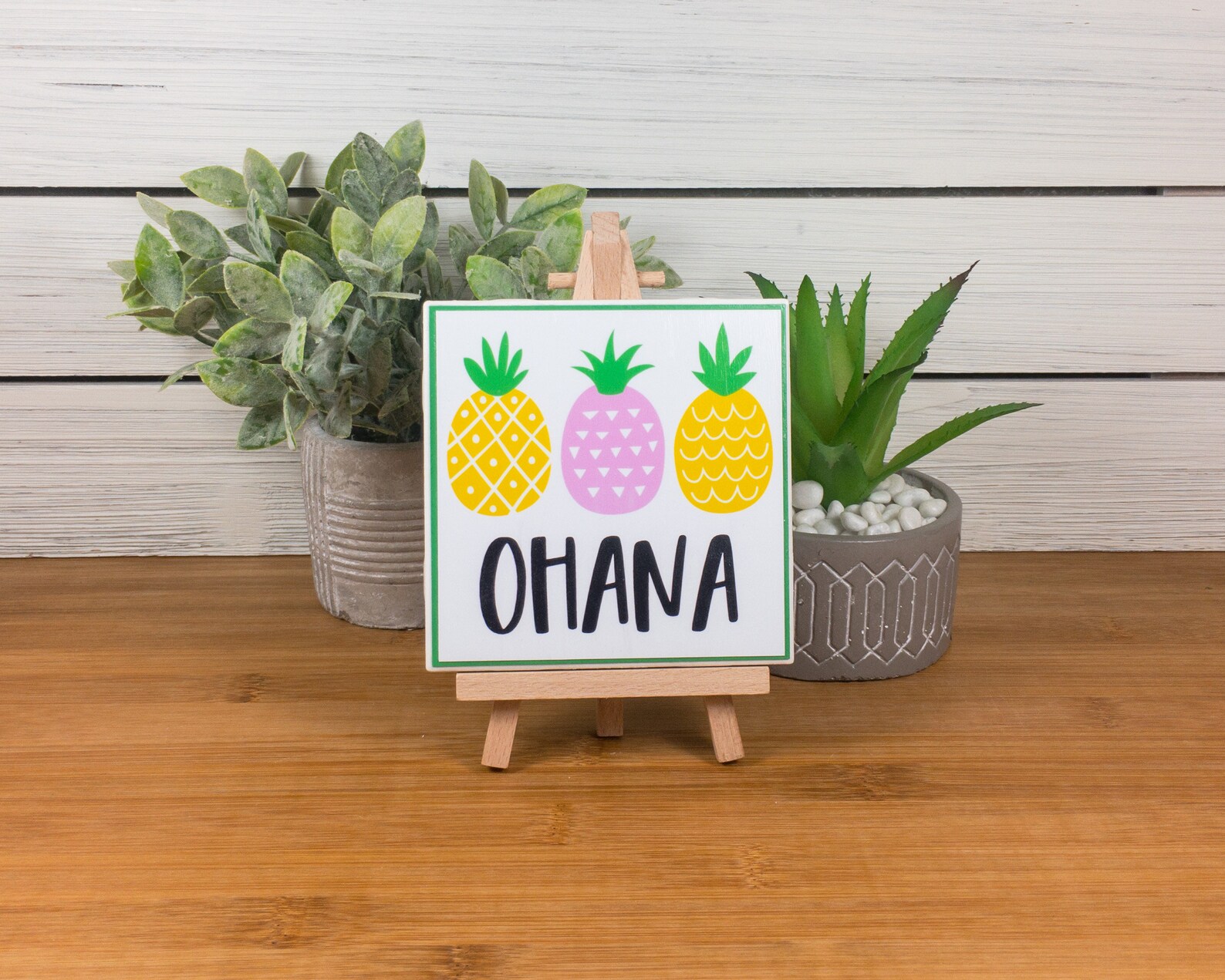 Ohana Ceramic Tile Sign With Easel Ohana Sign Hawaiian | Etsy