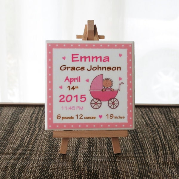 Birth Tile - Etsy
