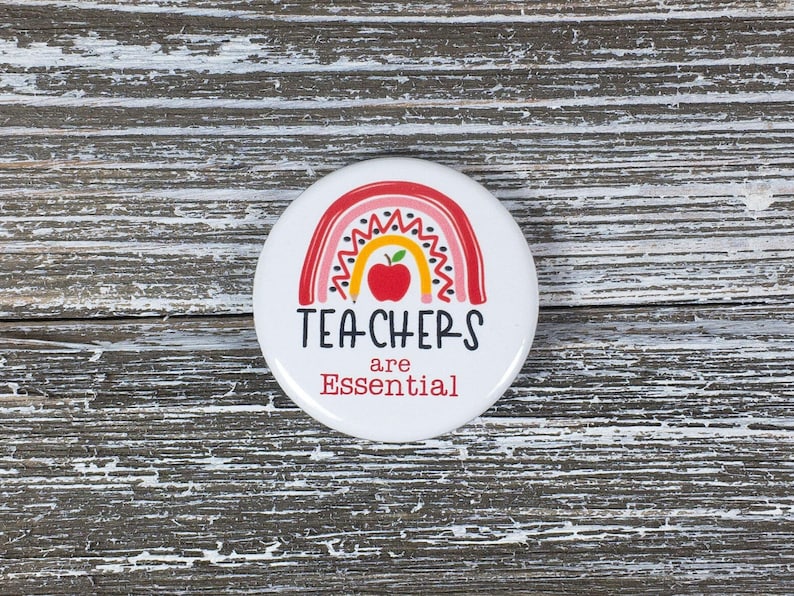 Teachers are Essential Button Pin Teacher Appreciation | Etsy