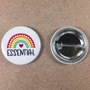 Employee Appreciation Card, Essential Team Member Button Pin and Thank ...