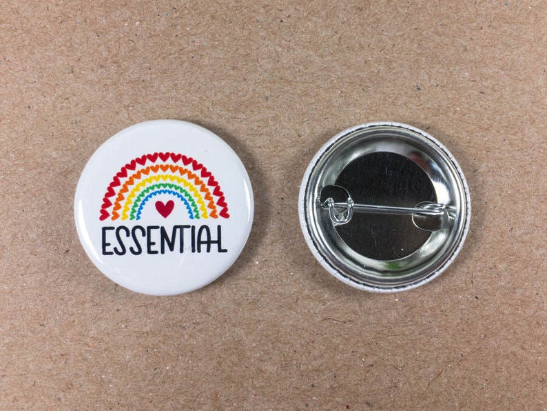 Employee Appreciation Card, Essential Team Member Button Pin and Thank ...