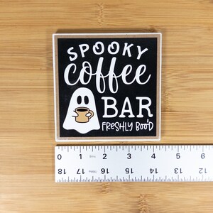 Spooky Halloween Coffee Bar Sign, Freshly Boo'd Coffee Bar Ceramic Tile ...
