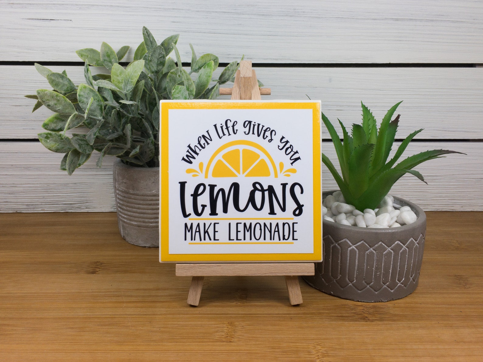When Life Gives You Lemons Ceramic Tile Sign With Easel When | Etsy