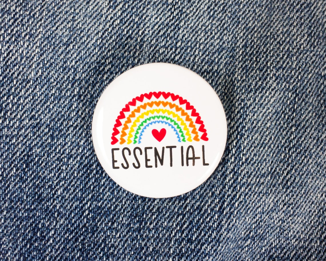 Essential Worker Button Pin Frontline Worker Pin Essential | Etsy