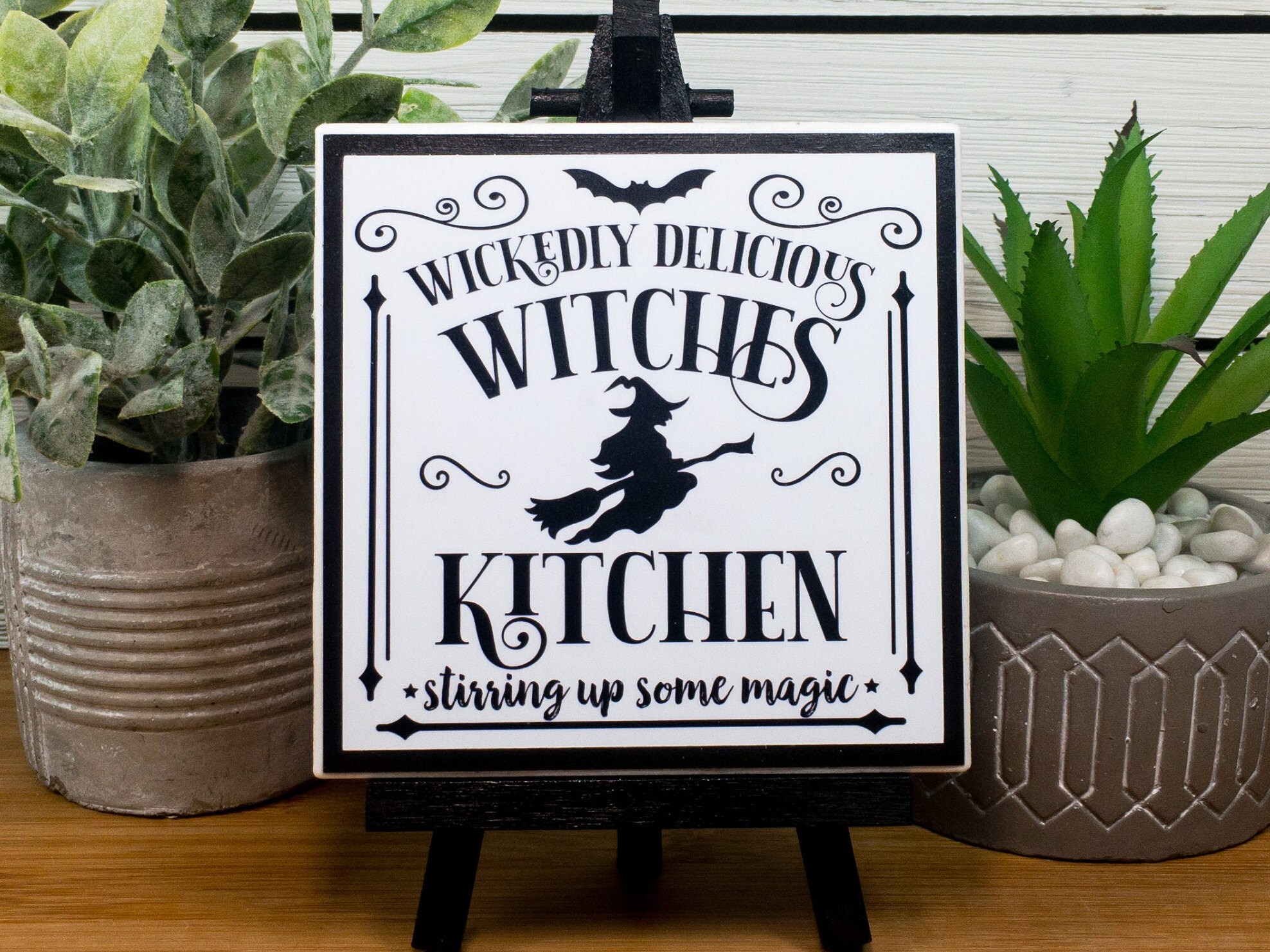 Witches Kitchen Halloween Ceramic Tile Sign With Easel | Etsy