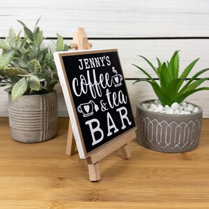 Personalized Coffee & Tea Bar Ceramic Tile Sign With Easel, Coffee and ...