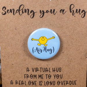 Virtual Hug Card and Pin Social Distancing Gift Pocket Hug | Etsy