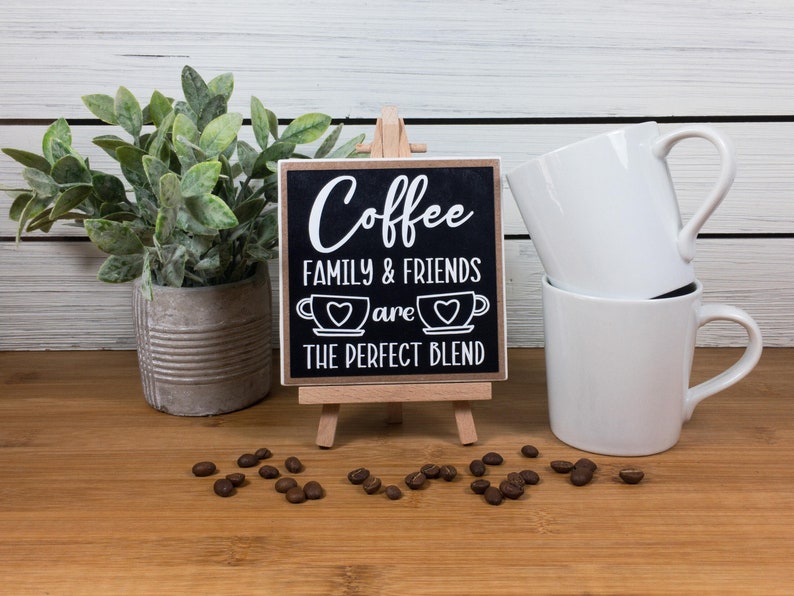 Coffee Bar Ceramic Tile Sign With Easel Coffee Family & - Etsy