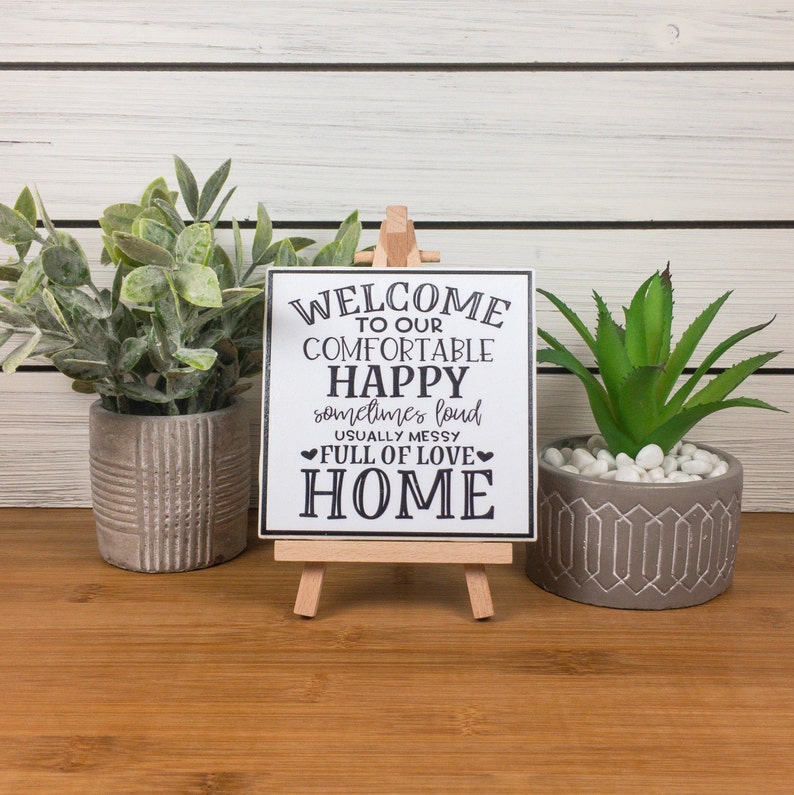 Welcome to Our Home Ceramic Tile Sign With Easel, Welcome to Our ...